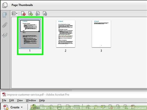 how to drag and drop pages from a pdf document into another pdf document