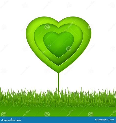 Árvore Do Coração Do Eco Do Papel Verde Ilustração do Vetor