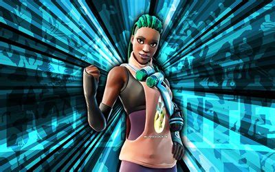 Descargar 4k Zina Fortnite Rayos Azules De Fondo Zina Skin El Arte