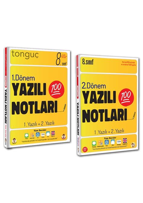 Tonguç 8 Sınıf Yazılı Notları Set 2 Kitap 1 Ve 2 Dönem Yazılı
