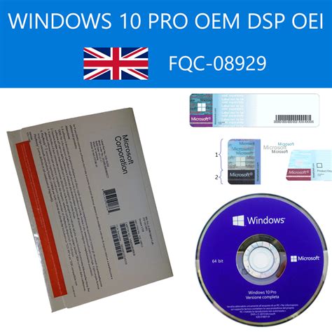 Windows 10 Pro OEM DSP OEI FQC 08929 DVD 64 Bit English International