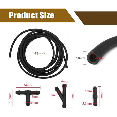 4 Meter Universal Washer Fluid Hose Windshield Washer Hose Kit With 12
