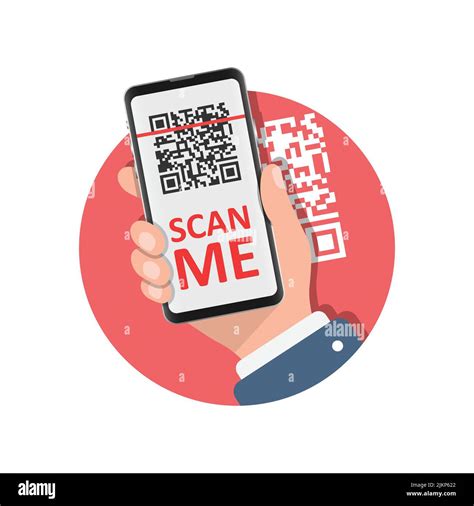 QR Code Scan Illustration In Flat Style Mobile Phone Scanning Vector