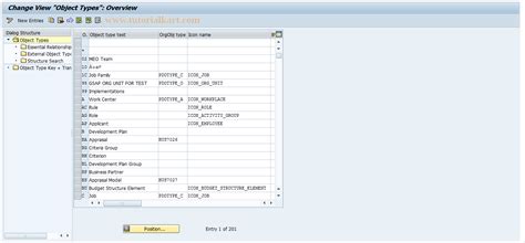 OOOT SAP Tcode Maintain Object Types Transaction Code