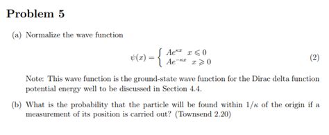 solved problem 5 a normalize the wave function vi aektr