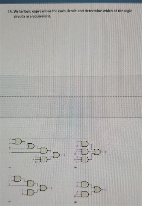 [solved] 15 write logic expressions for each cir