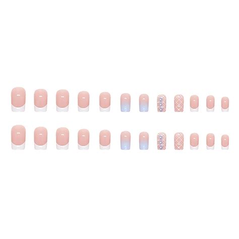TMLECE TM 24 uñas postizas cuadradas medianas y largas con pegamento